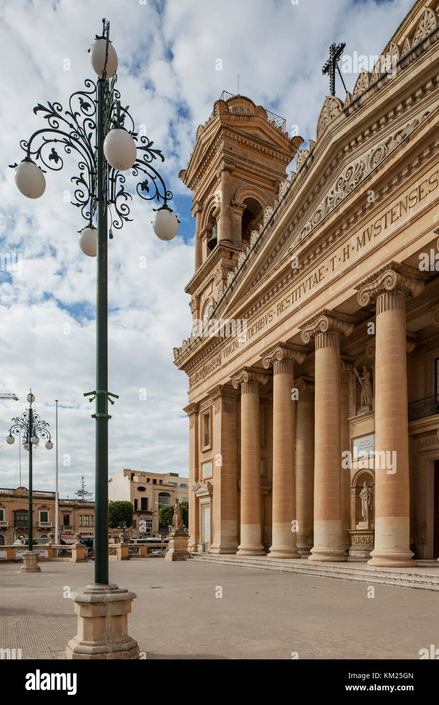 Facade of Mosta Dome, Malta Stock Photo - Alamy