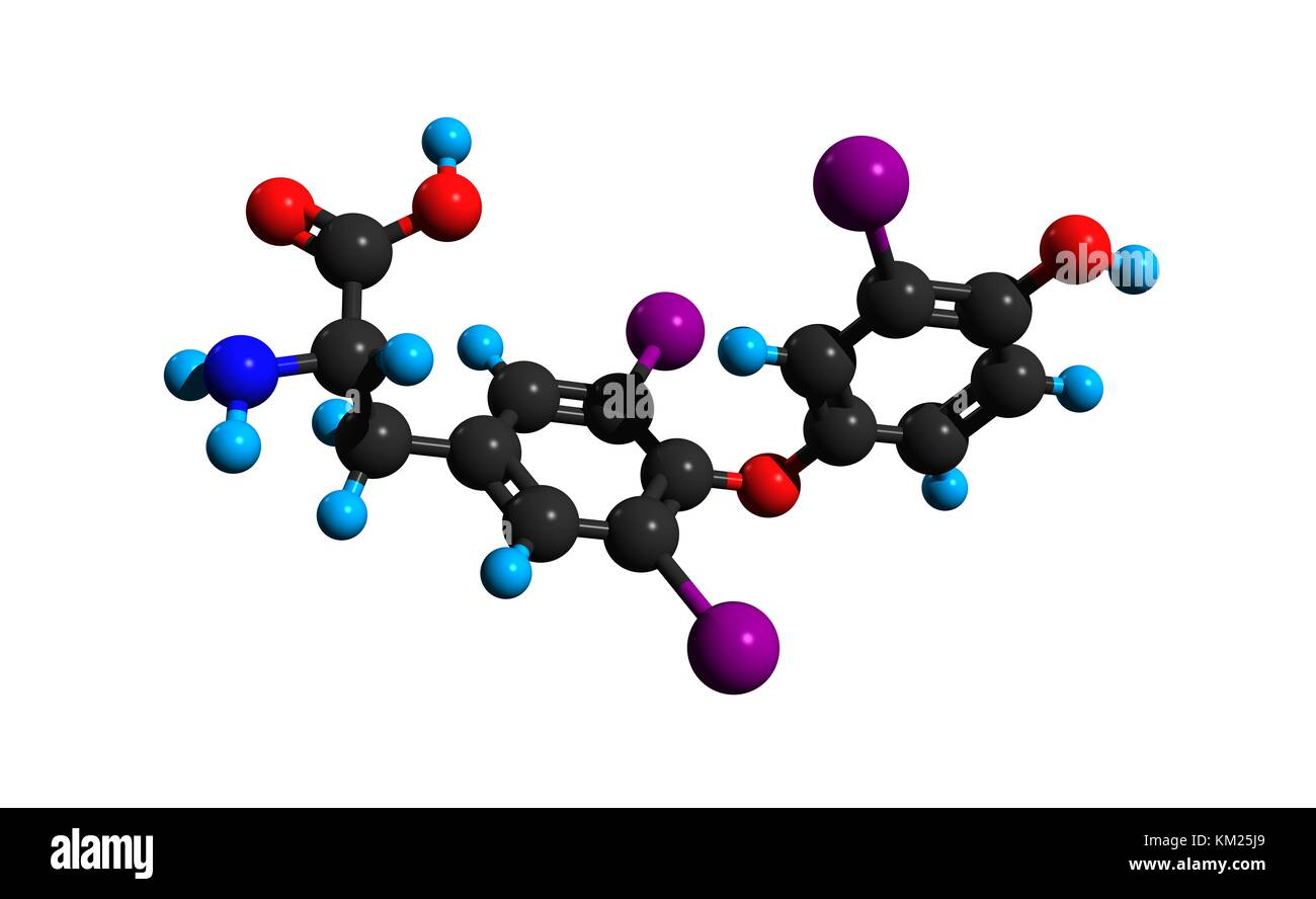 Triiodothyronine hormone t3 liothyronine molecule hi-res stock ...