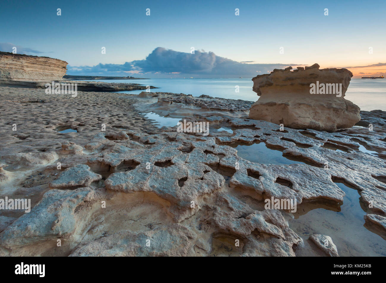 Sunrise at St Peter's Pool on Malta Stock Photo - Alamy