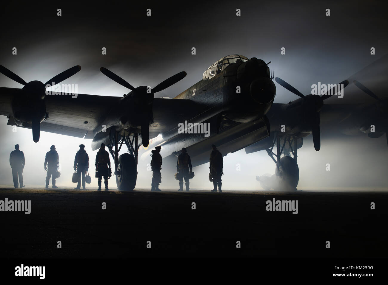 Avro Lancaster B Mk VII NX611 Just Jane at Night Stock Photo - Alamy