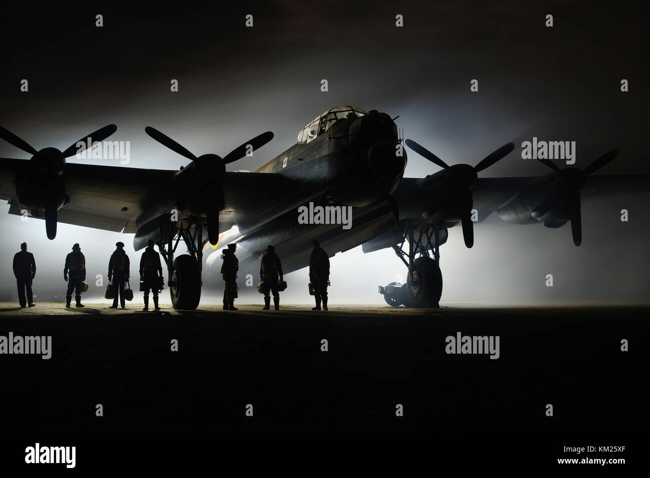 Avro Lancaster B Mk VII NX611 Just Jane at Night Stock Photo - Alamy