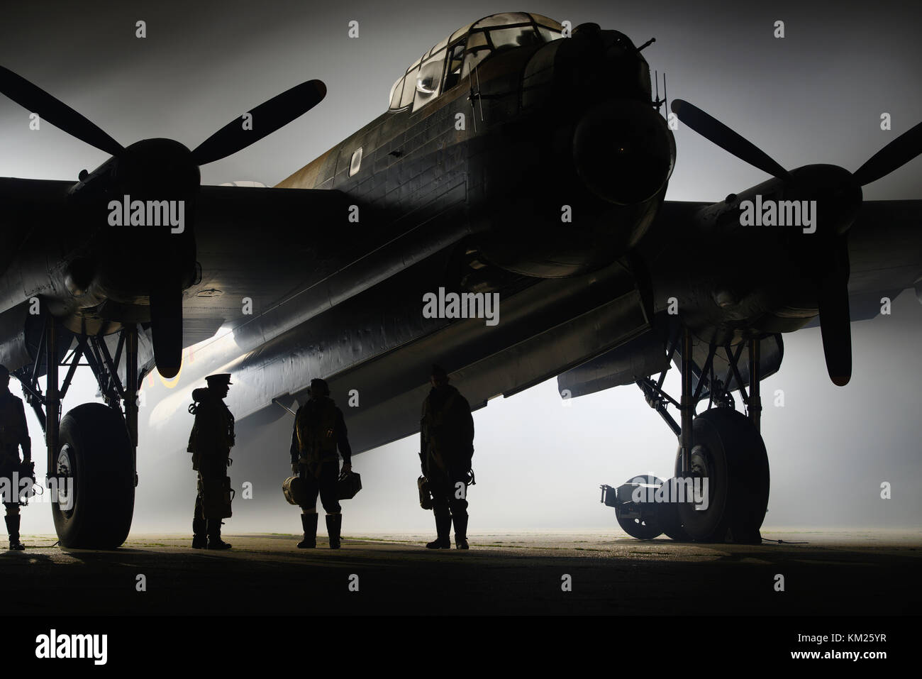Avro Lancaster B Mk VII NX611 Just Jane at Night Stock Photo - Alamy