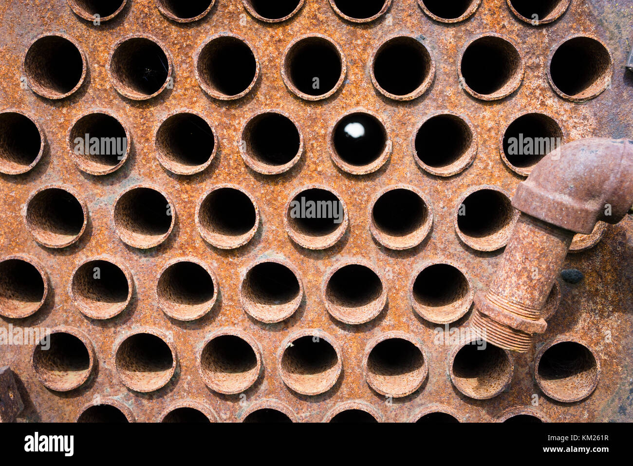 Rusted abandoned gold mine boiler Stock Photo - Alamy