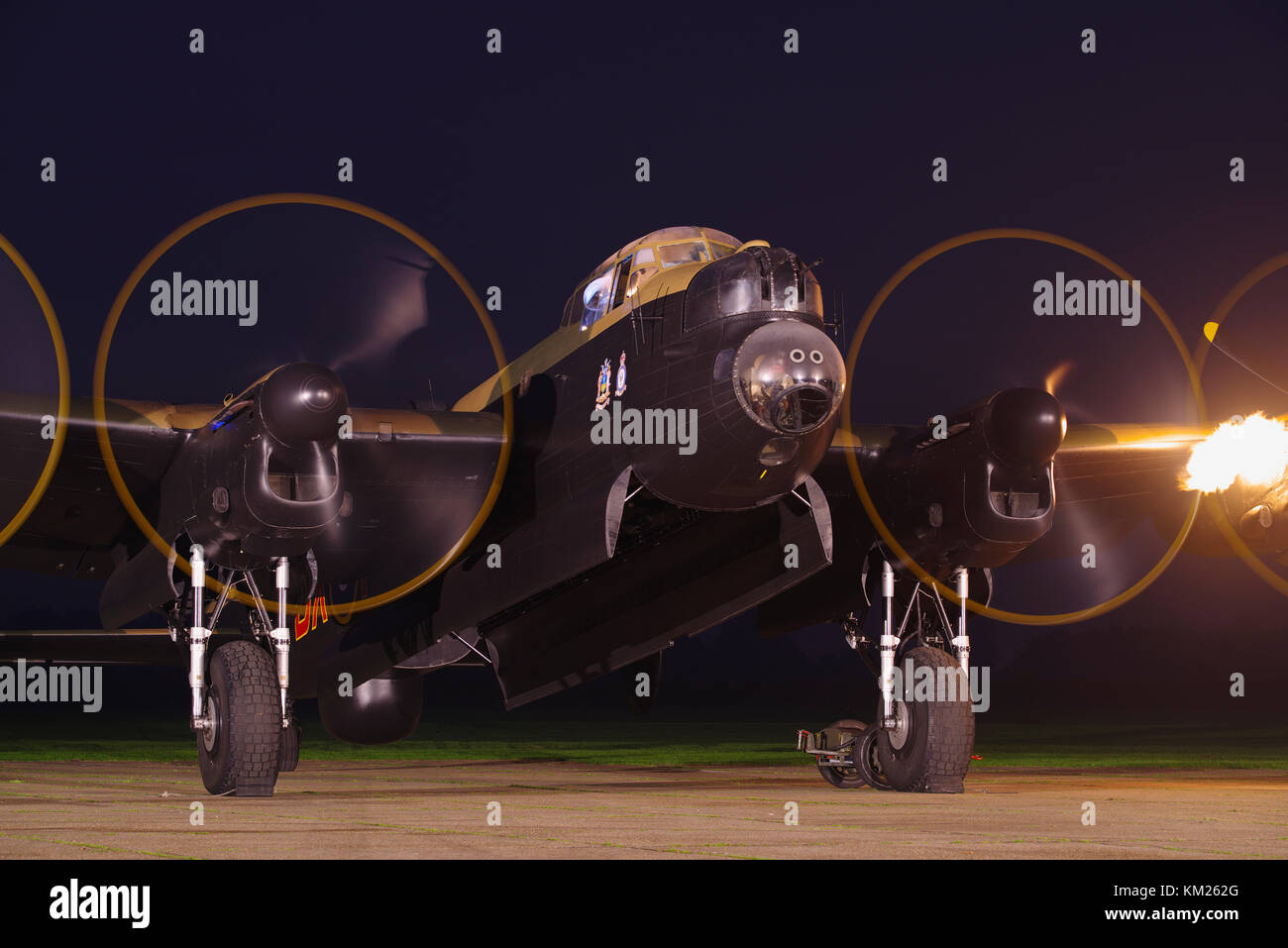 Avro Lancaster B Mk VII NX611 Just Jane at Night Stock Photo - Alamy