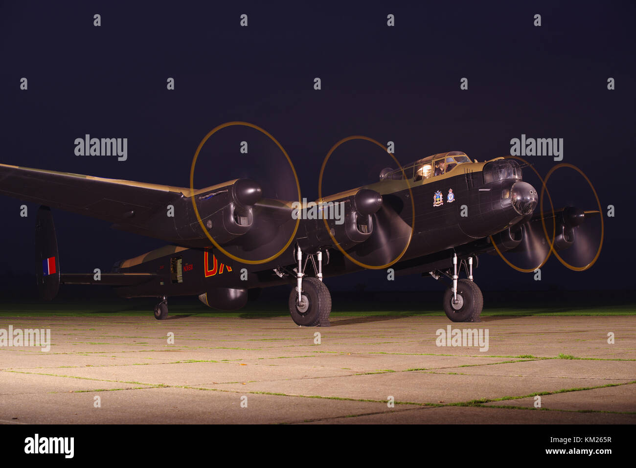 Avro Lancaster B Mk VII NX611 Just Jane at Night Stock Photo - Alamy