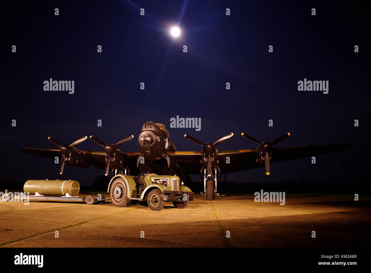 Avro Lancaster B Mk VII NX611 Just Jane at Night Stock Photo - Alamy