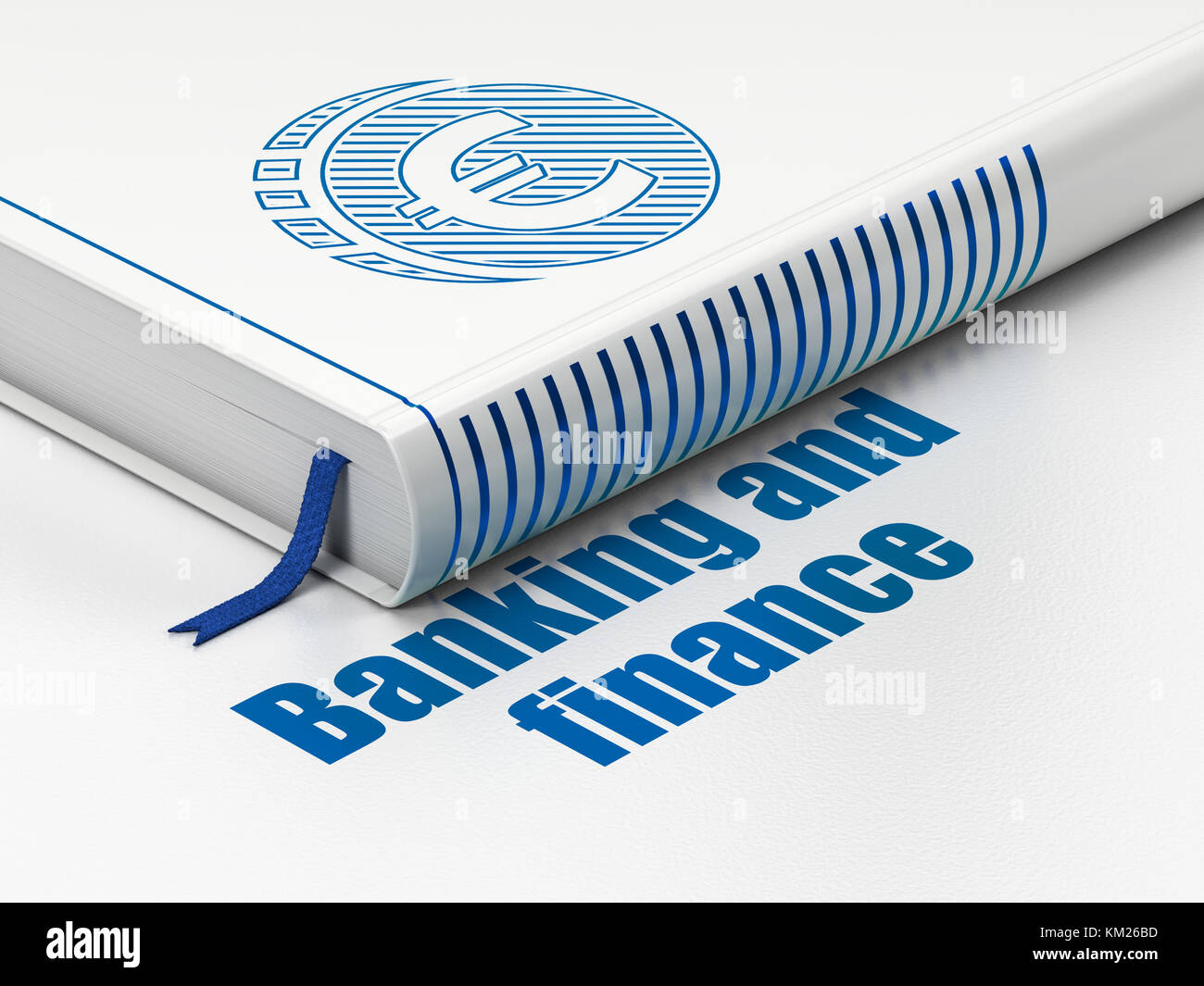 Money concept: book Euro Coin, Banking And Finance on white background ...