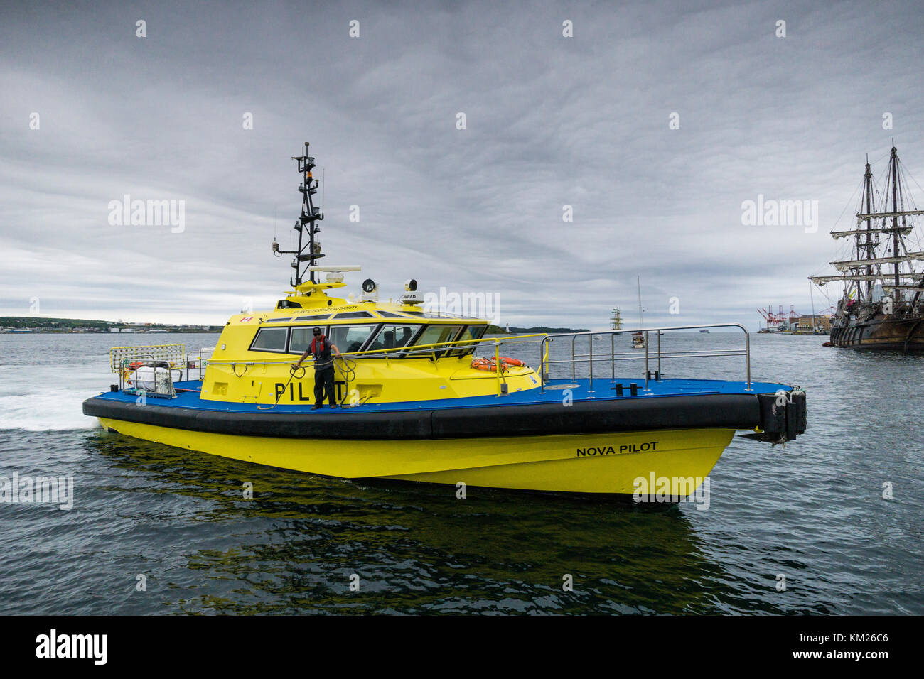 Pilot boat in the harbour at Halifax, Nova Scotia, Canada Stock Photo ...