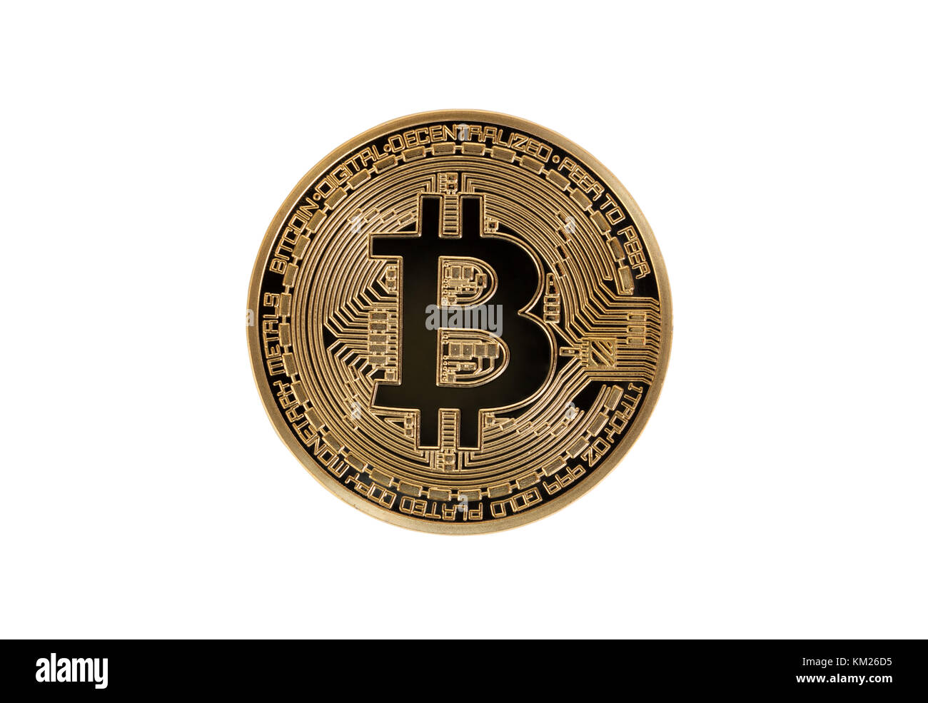 Bitcoin cyber currency isolated on white background Stock Photo - Alamy
