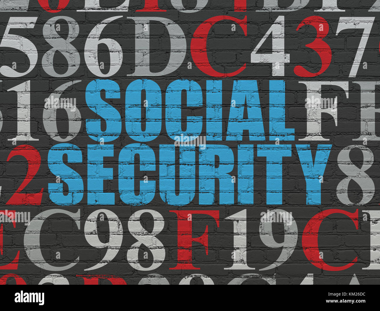 Safety concept: Social Security on wall background Stock Photo - Alamy