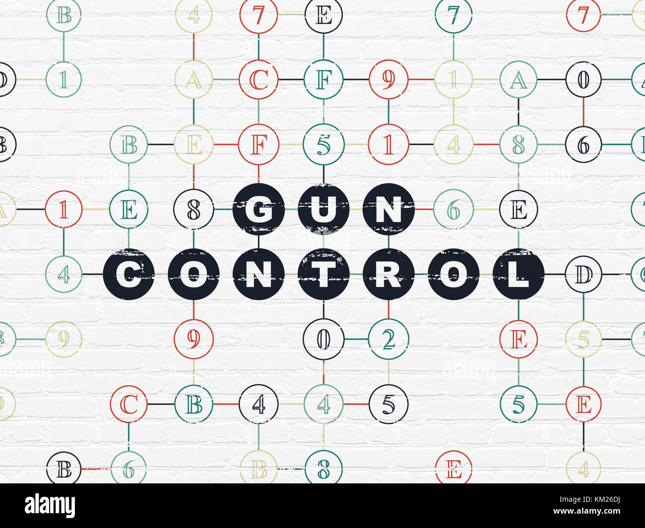 Security concept: Gun Control on wall background Stock Photo - Alamy
