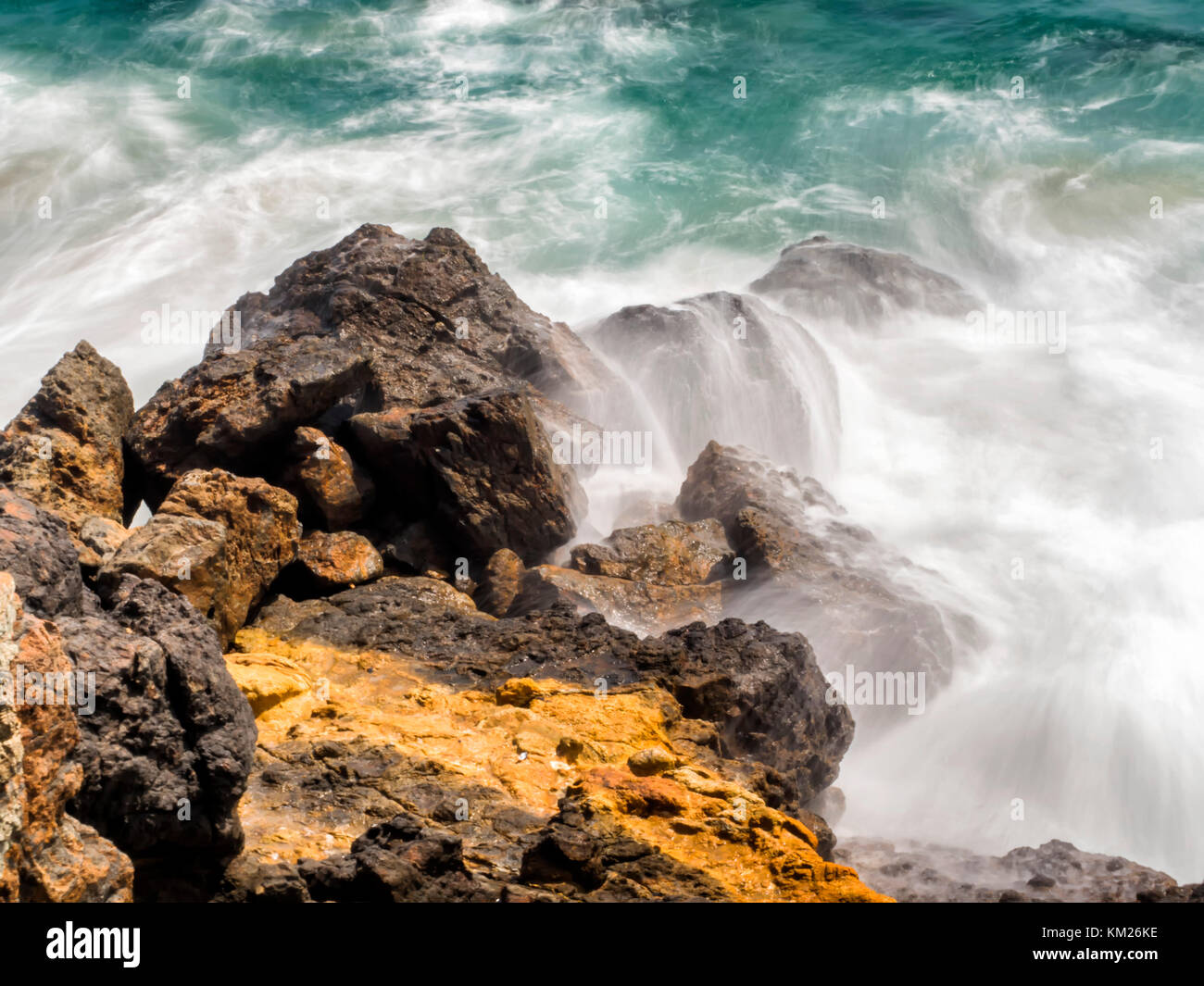 Waves hitting the rocks at Zuma Beach, long exposure, silk water - Zuma ...