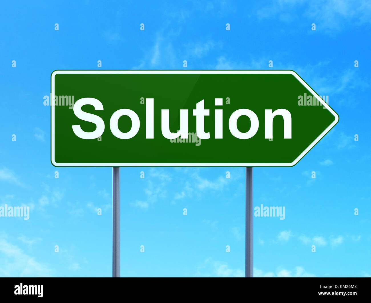Business concept: Solution on road sign background Stock Photo - Alamy