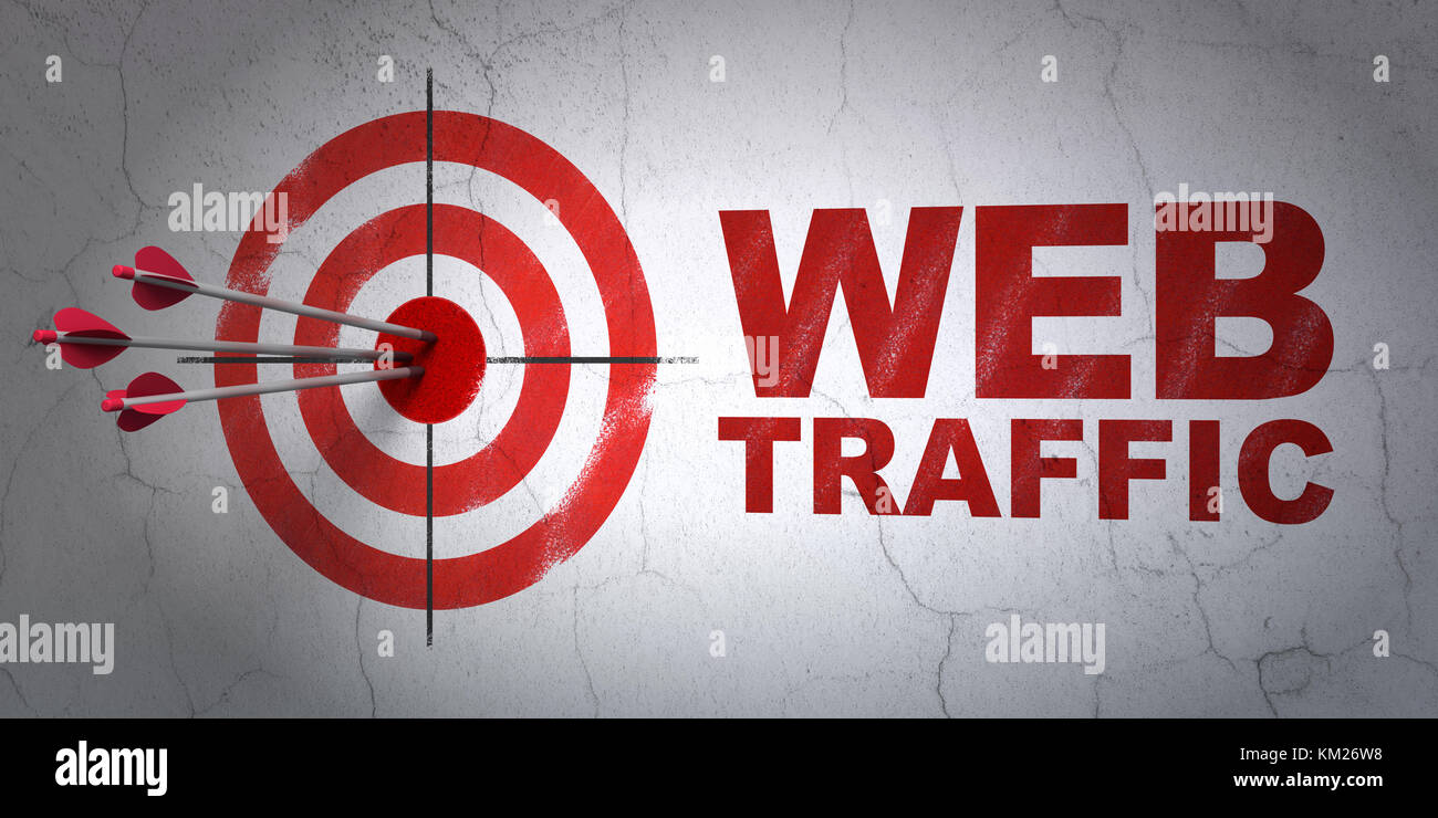 Web design concept: target and Web Traffic on wall background Stock ...
