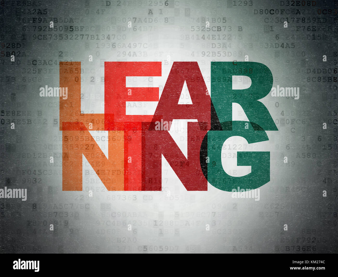 Learning concept: Learning on Digital Data Paper background Stock Photo ...