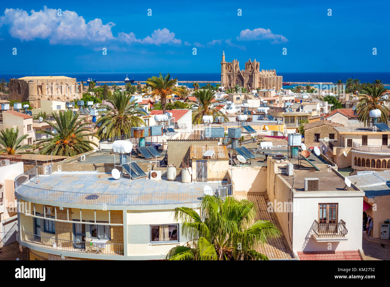 A view of Famagusta town looking towards the sea. Cyprus Stock Photo ...