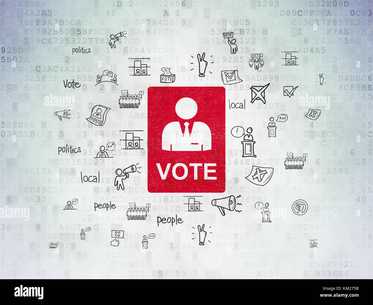 Political concept: Ballot on Digital Data Paper background Stock Photo ...