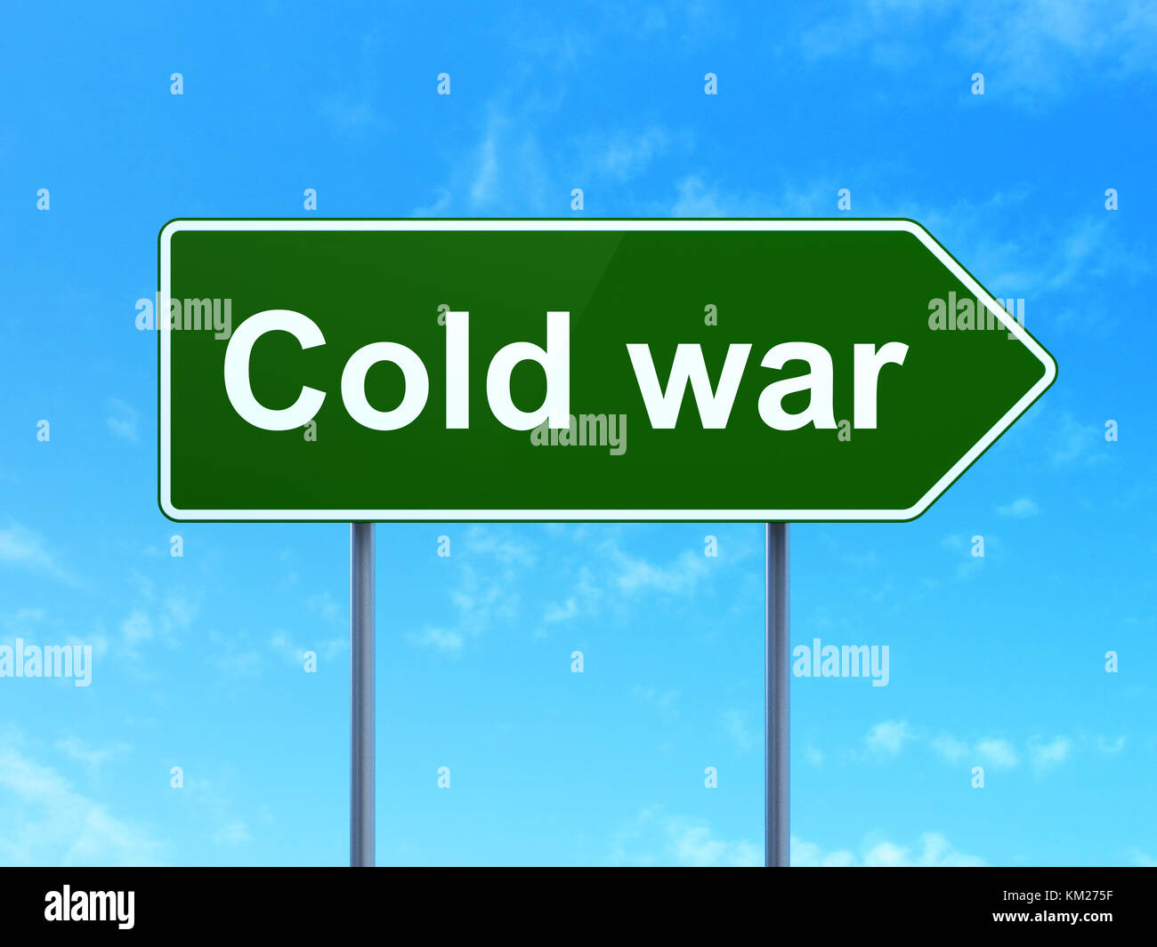 Political concept: Cold War on road sign background Stock Photo - Alamy