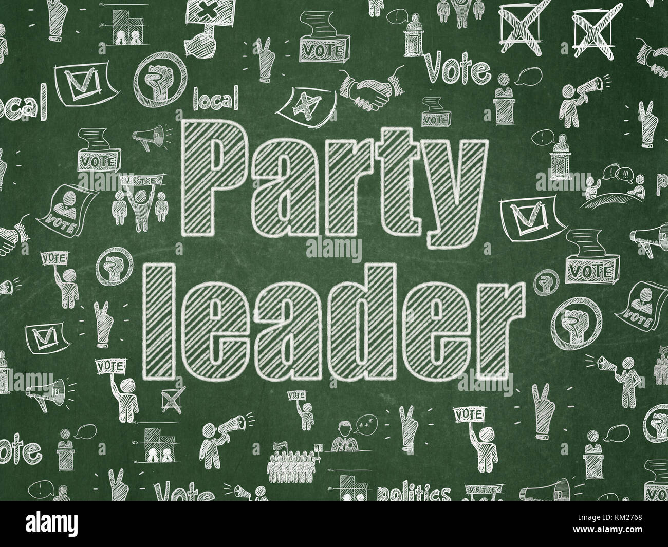 Politics concept: Party Leader on School board background Stock Photo ...