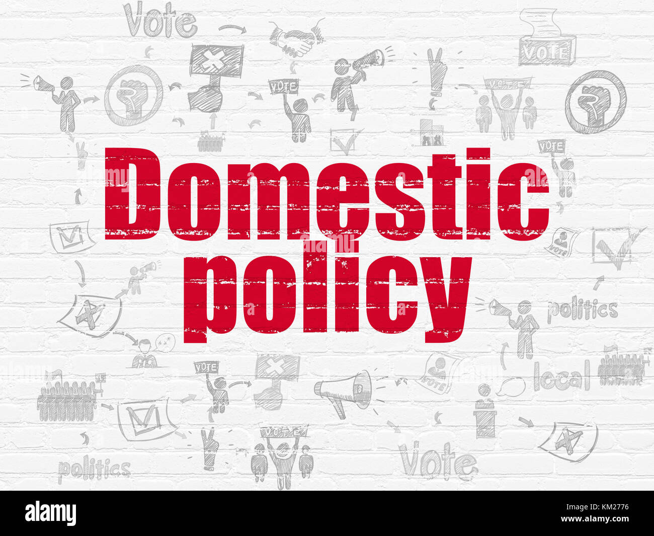 Politics concept: Domestic Policy on wall background Stock Photo - Alamy