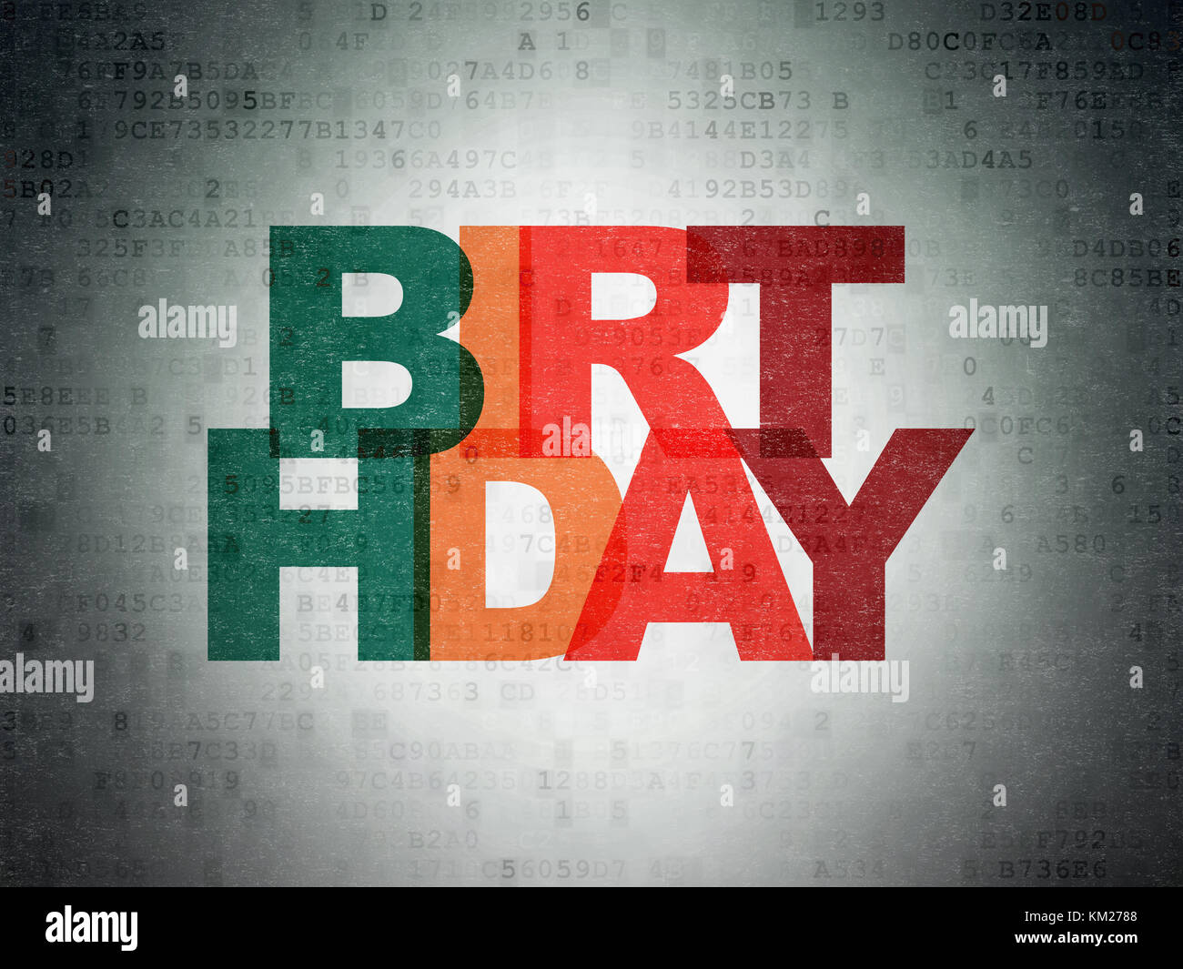Holiday concept: Birthday on Digital Data Paper background Stock Photo ...