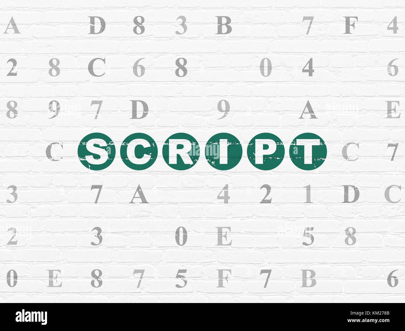 Programming concept: Script on wall background Stock Photo - Alamy
