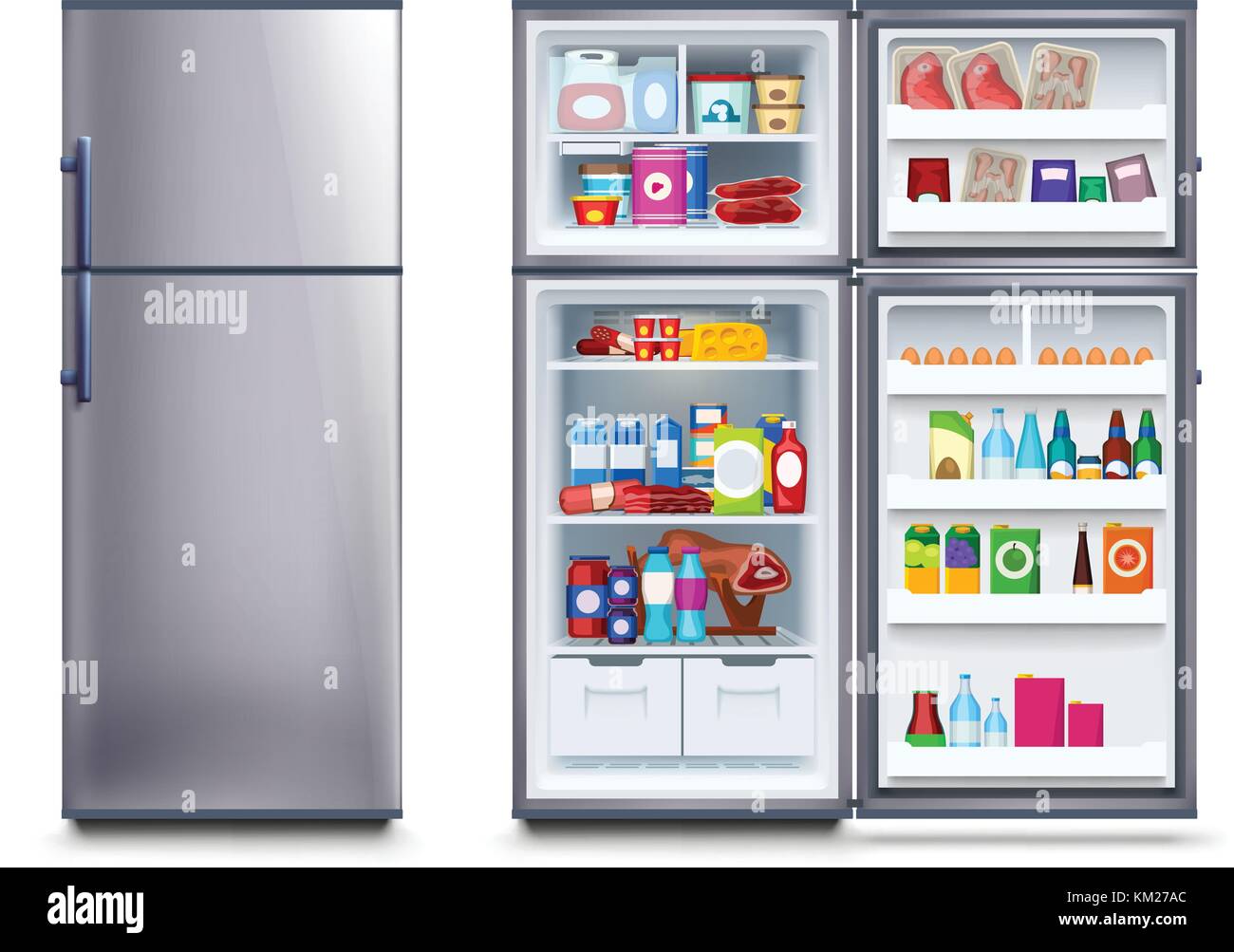 Inside of fridge Stock Vector Images - Alamy