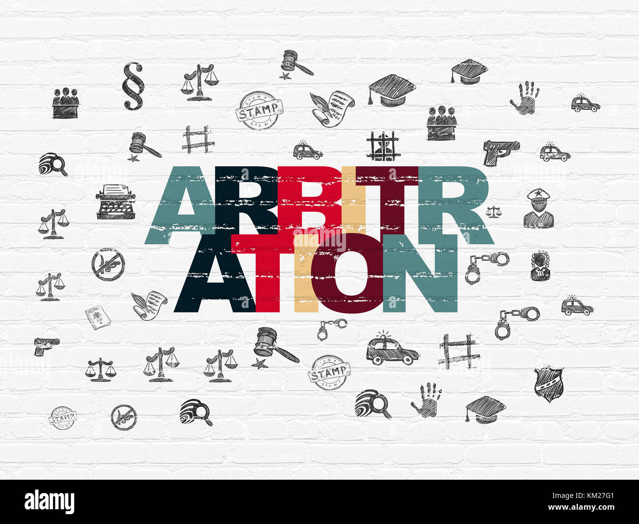 Law concept: Arbitration on wall background Stock Photo - Alamy