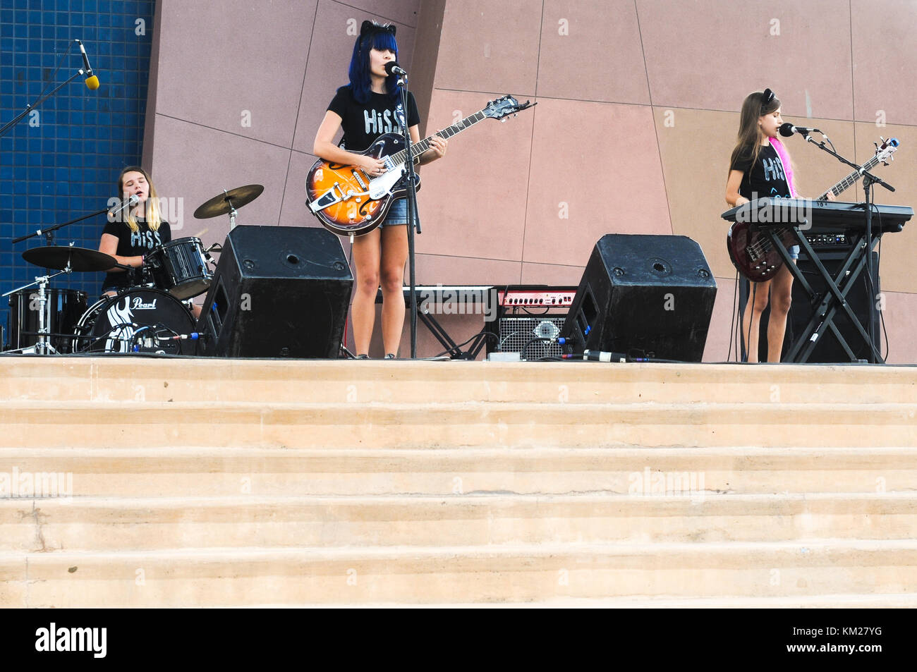 Kids Rock Fest with kids and bands having fun Stock Photo - Alamy