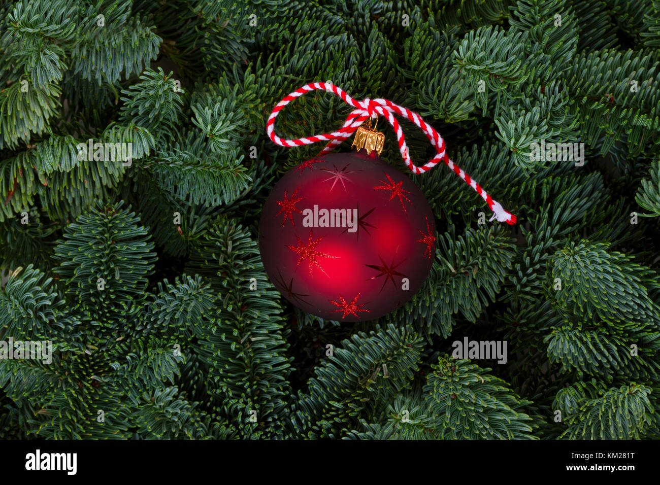 Christmas background with evergreen tree Stock Photo - Alamy