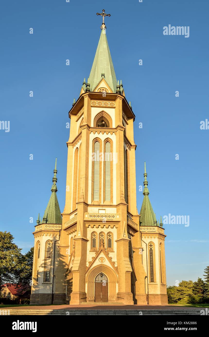 Beautiful historic church. Parish of the Blessed Trinity in Wilamowice ...