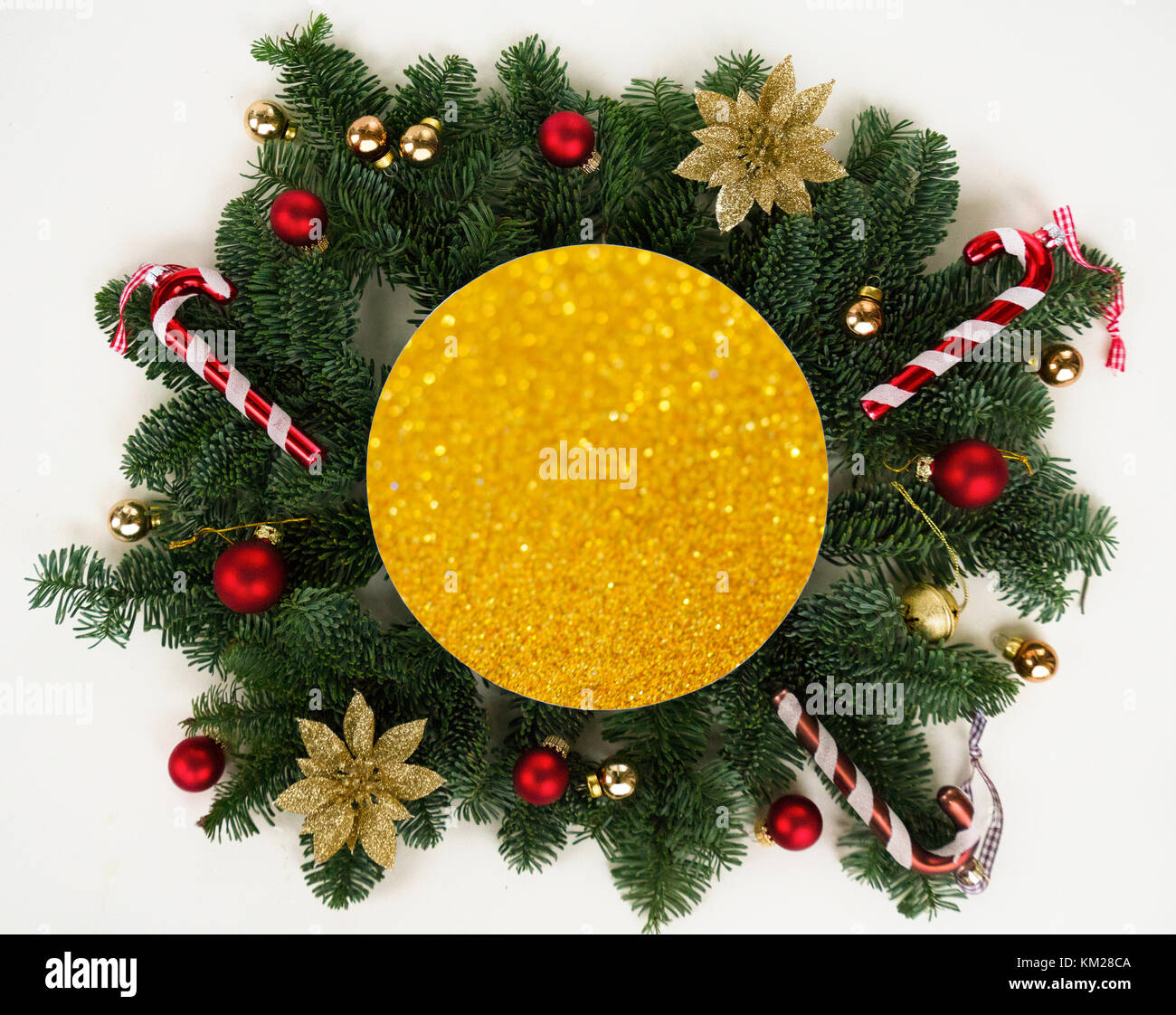 Christmas background with evergreen tree Stock Photo - Alamy
