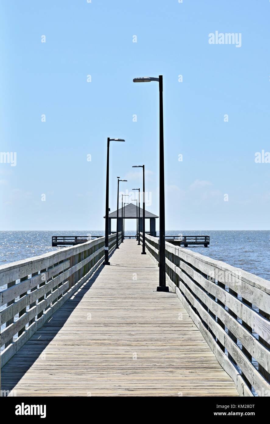 Old wooden empty pier hi-res stock photography and images - Alamy