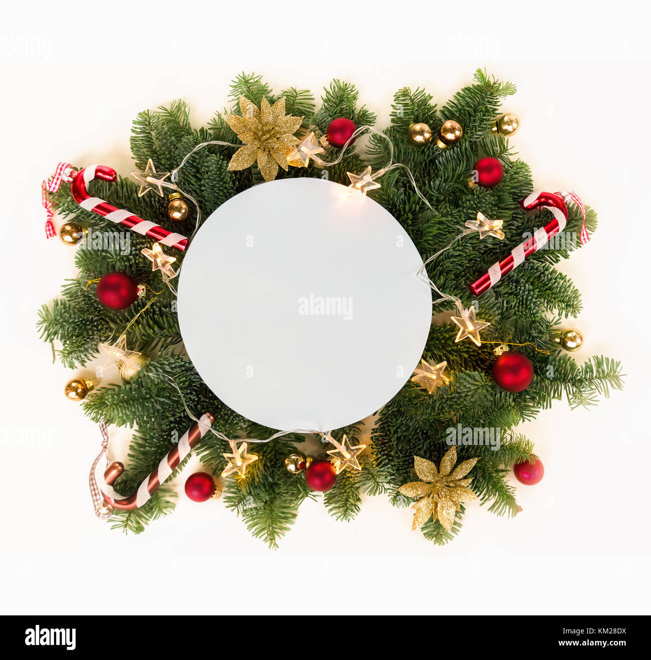 Christmas background with evergreen tree Stock Photo - Alamy