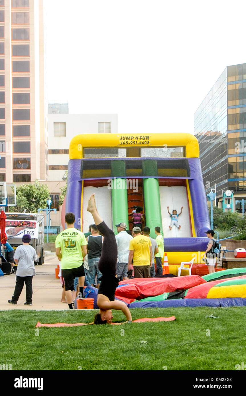 Kids Rock Fest with kids and bands having fun Stock Photo - Alamy