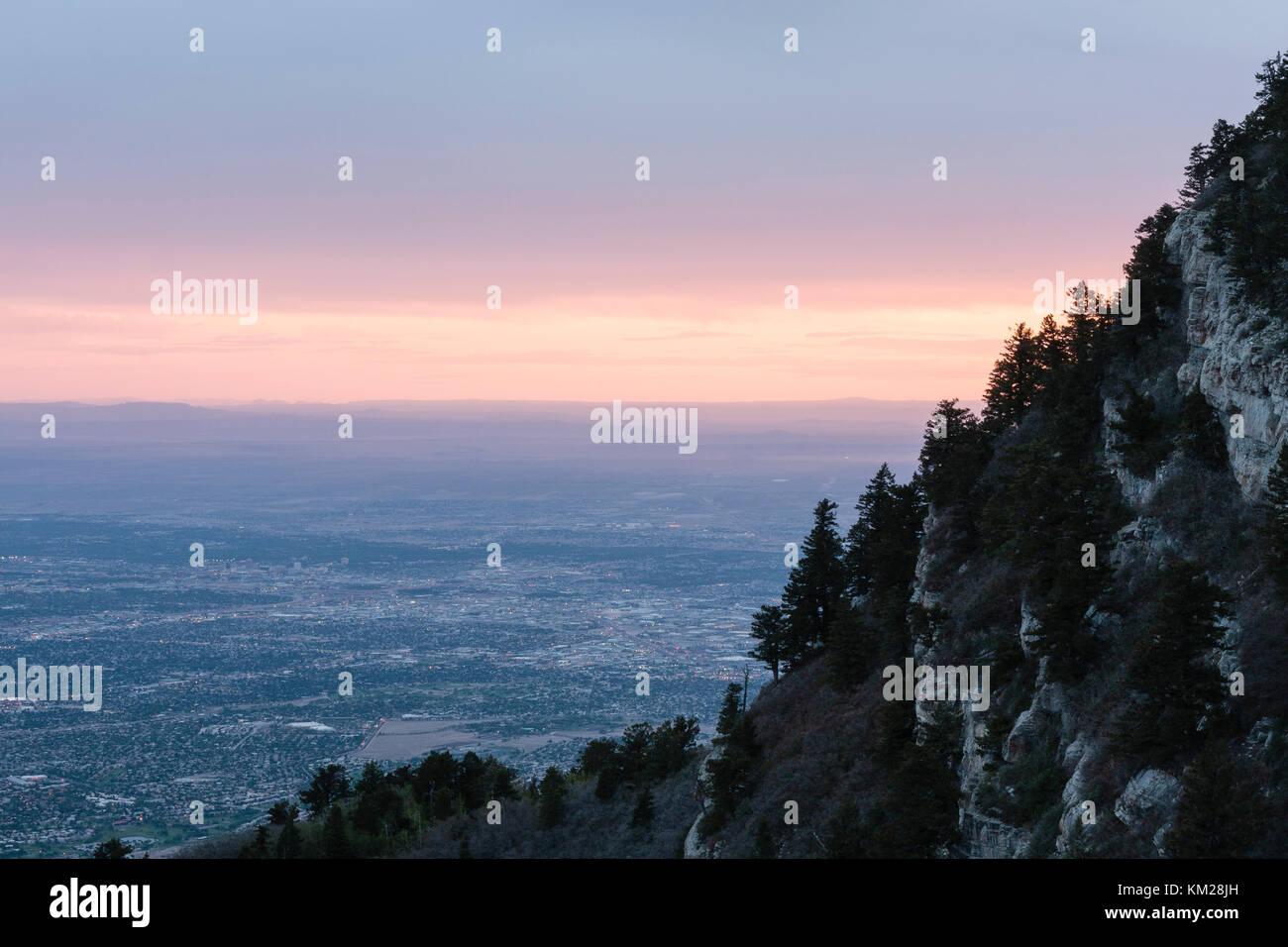 Sunset along Sandia Crest near Albuquerque, New Mexico, USA Stock Photo ...