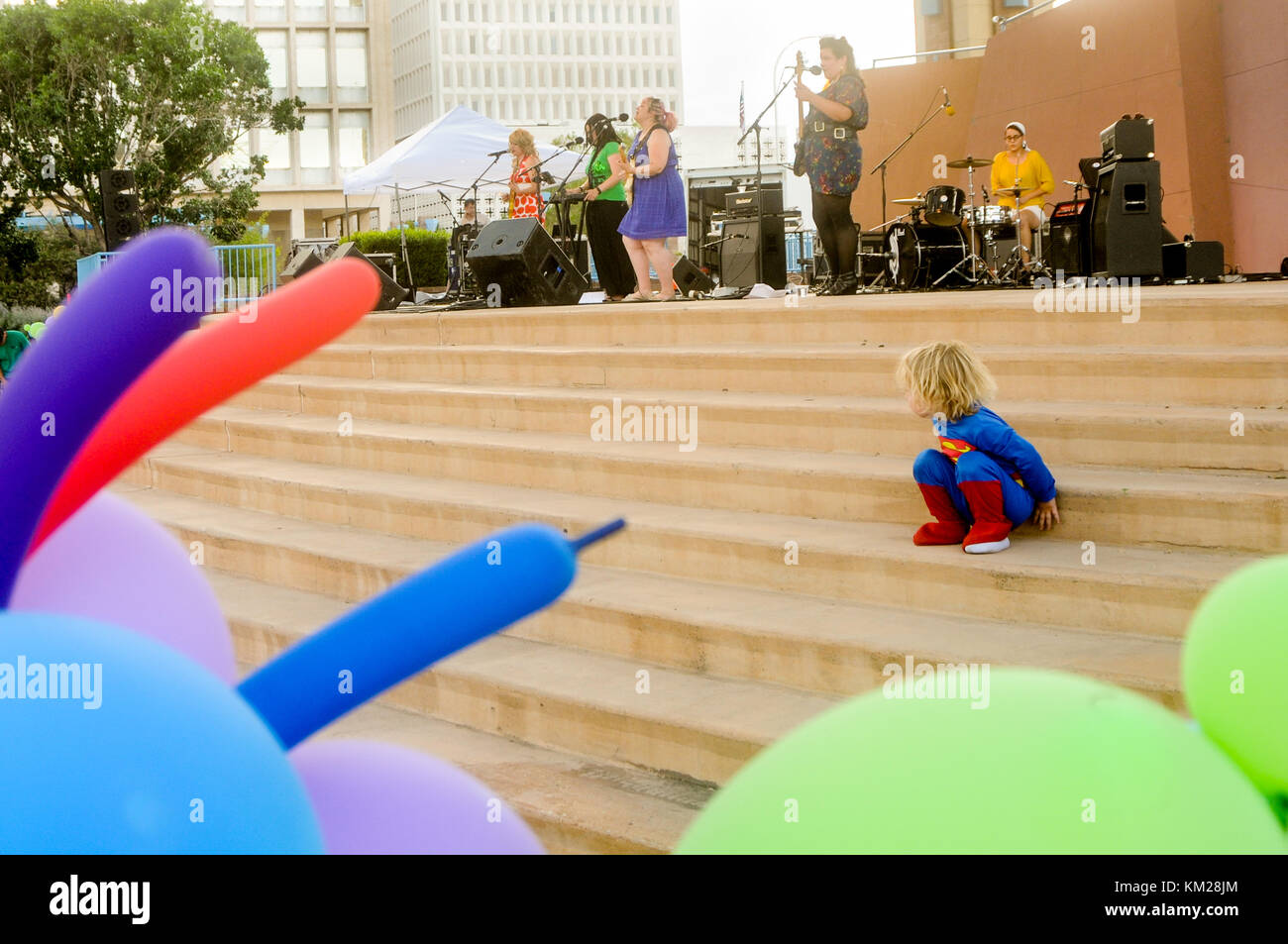 Kids Rock Fest with kids and bands having fun Stock Photo - Alamy