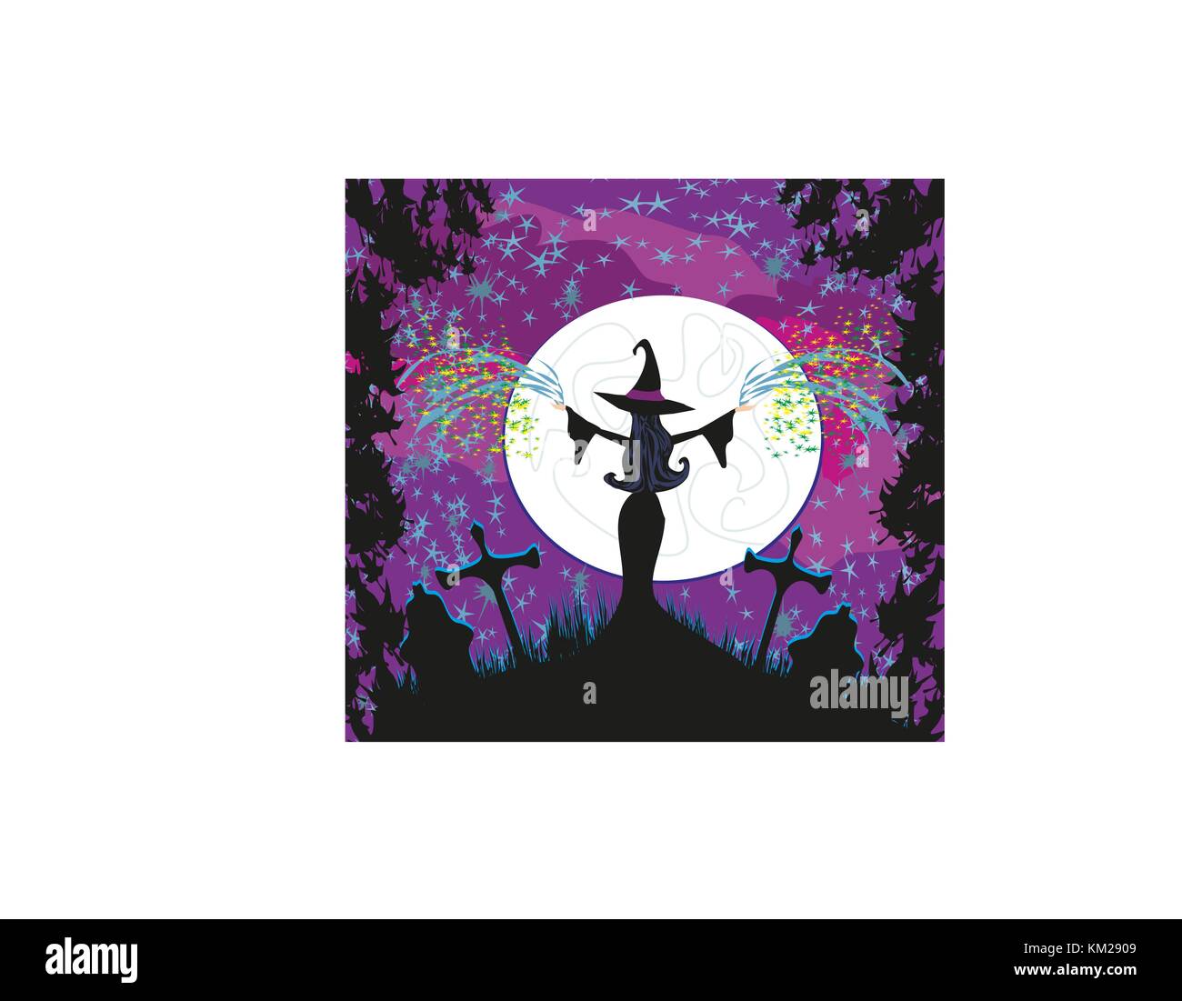 Magic beautiful woman witch Stock Vector Images - Alamy