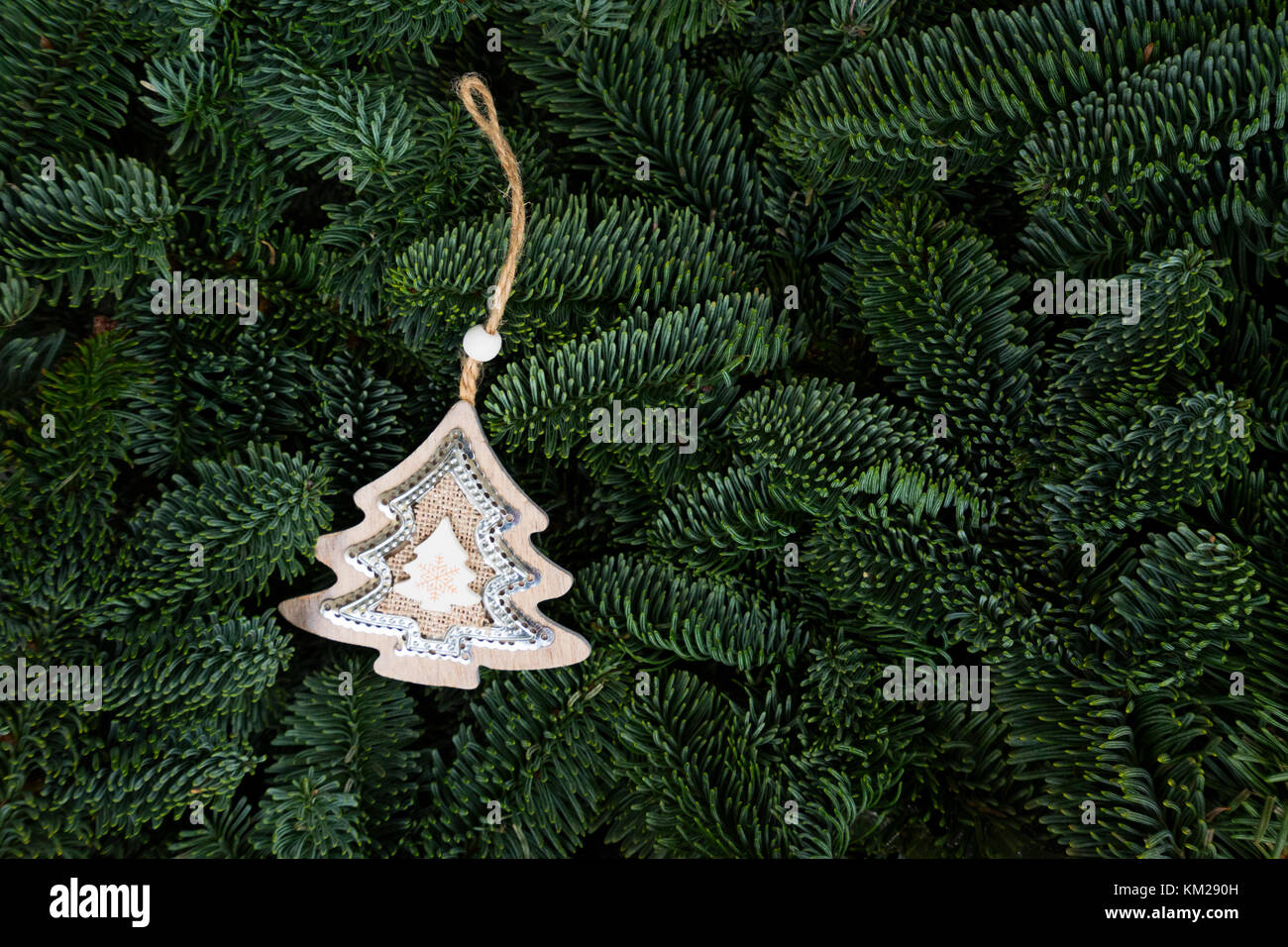 Christmas background with evergreen tree Stock Photo - Alamy
