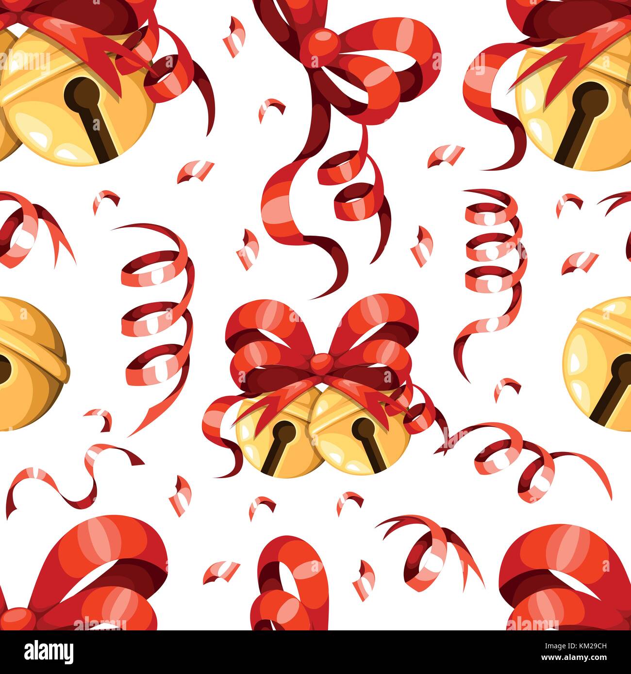 Golden Christmas bell balls with red ribbon and bow Xmas decoration ...