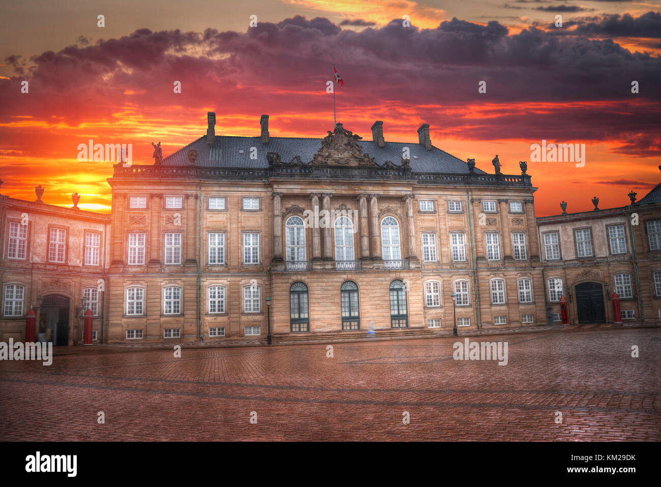 The Royal Amalienborg Palace in Copenhagen. Denmark Stock Photo - Alamy