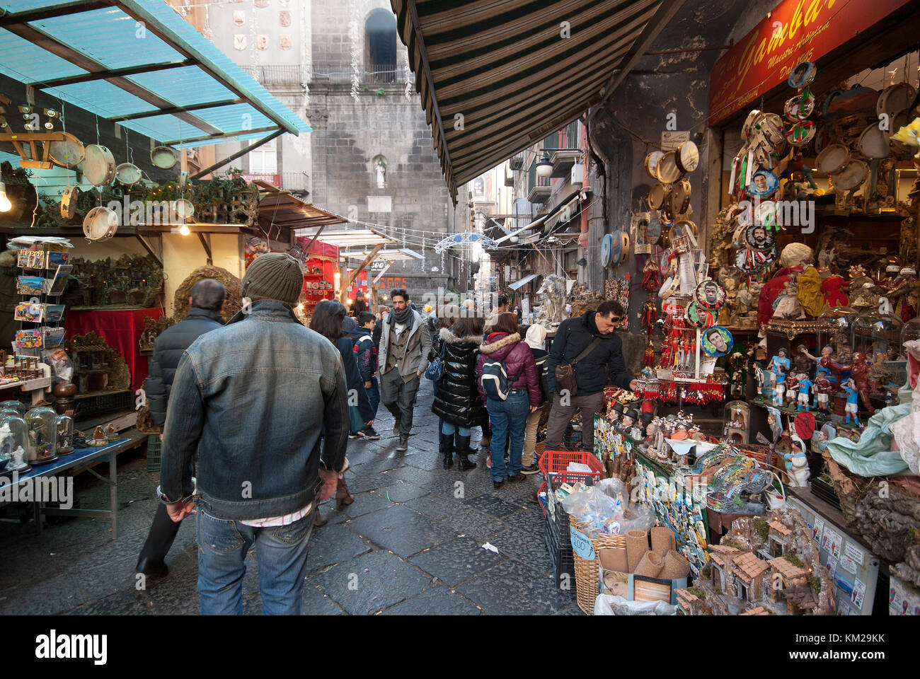 Via San Gregorio Armeno during Christmas time, Naples, Campania, Italy ...