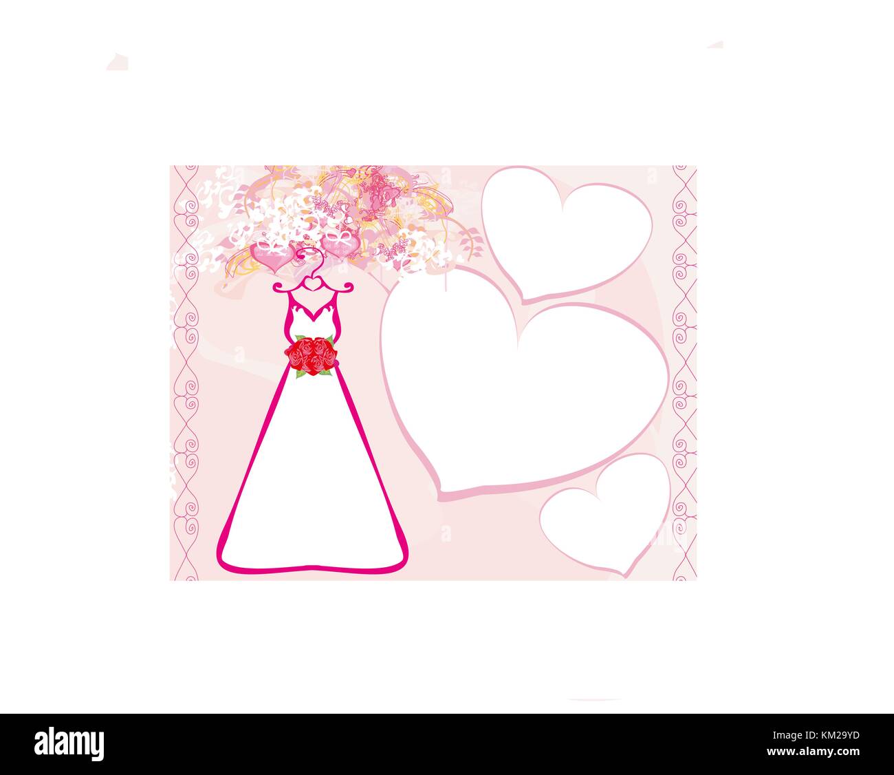 Invitation template with beautiful wedding dress Stock Vector Image ...