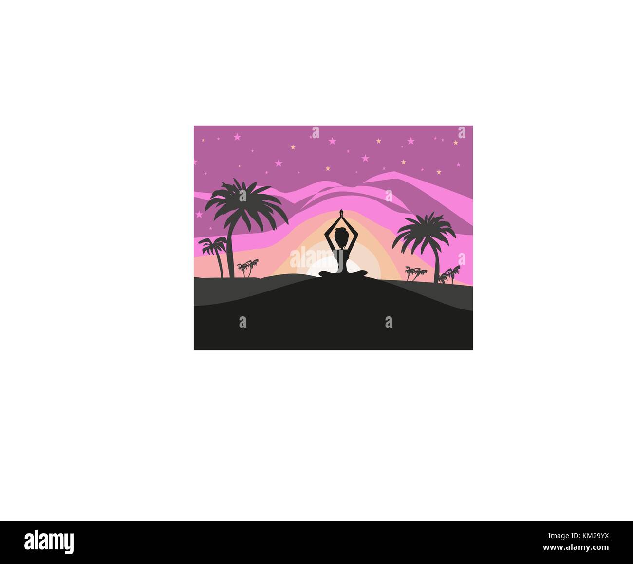 Beach meditation silhouette Cut Out Stock Images & Pictures - Alamy