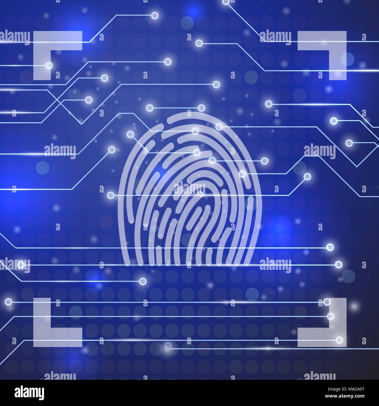 Fingerprint on Blue Background Stock Vector Image & Art - Alamy