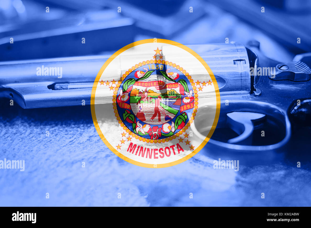 Minnesota flag (U.S. state) Gun Control USA. United States Gun Laws ...
