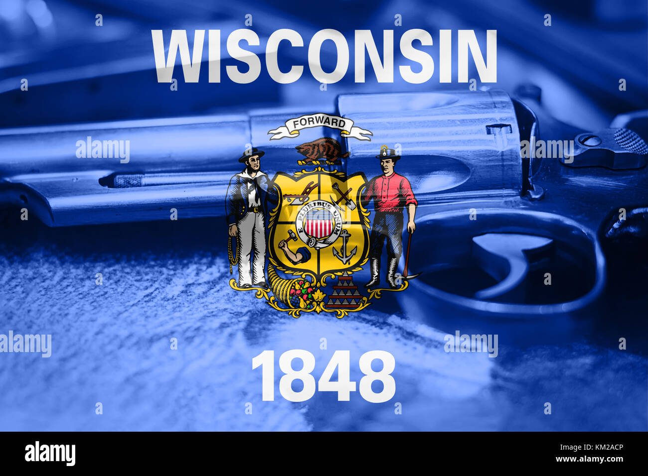 Wisconsin (U.S. state) flag Gun Control USA. United States Gun Laws ...