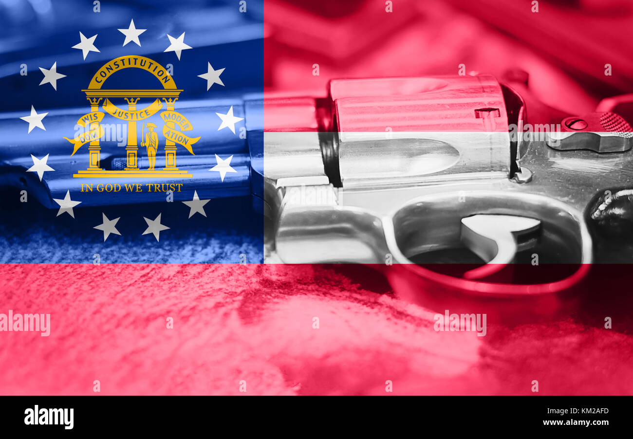 Georgia flag (U.S. state) Gun Control USA. United States Gun Laws Stock ...