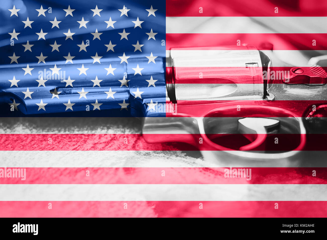 United States flag Gun Control USA. United States Gun Laws Stock Photo ...