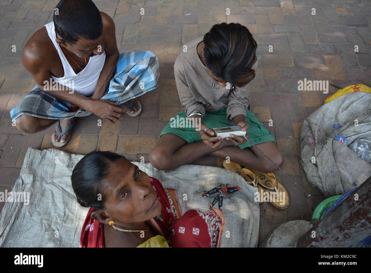 Kolkata, India, 3rd December 2017. Indian Street urchin footpath ...